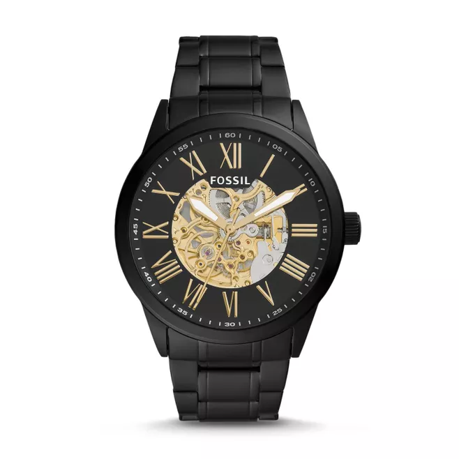 Flynn Automatic Black Stainless Steel Watch