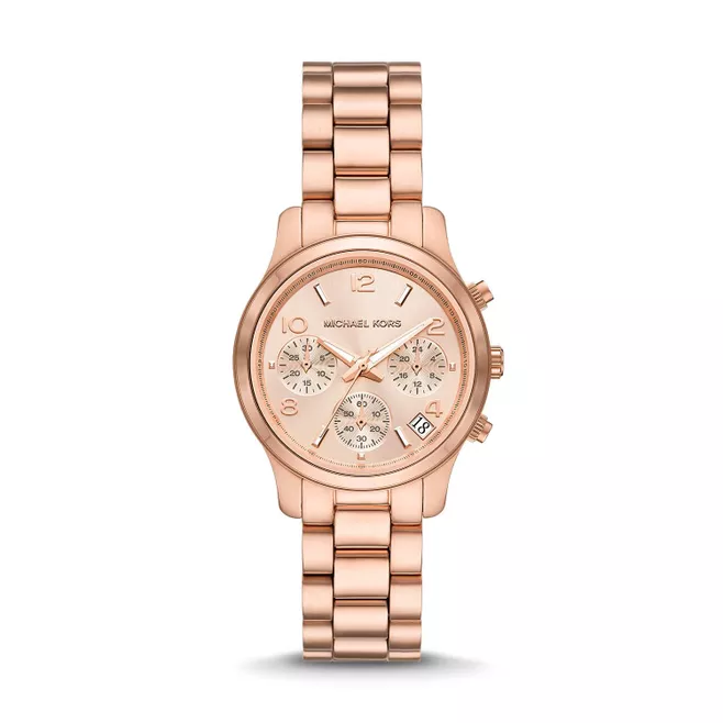 Runway Chronograph Rose Gold-Tone Stainless Steel Watch - MK7327