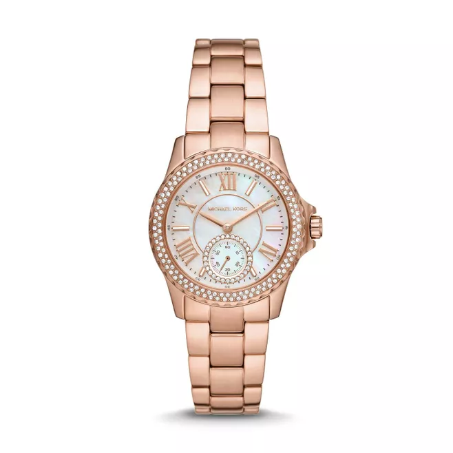 Everest Three-Hand Rose Gold-Tone Stainless Steel Watch - MK7364